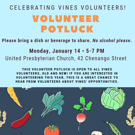 Volunteer Potluck- Old & New Volunteer Celebration! – VINES