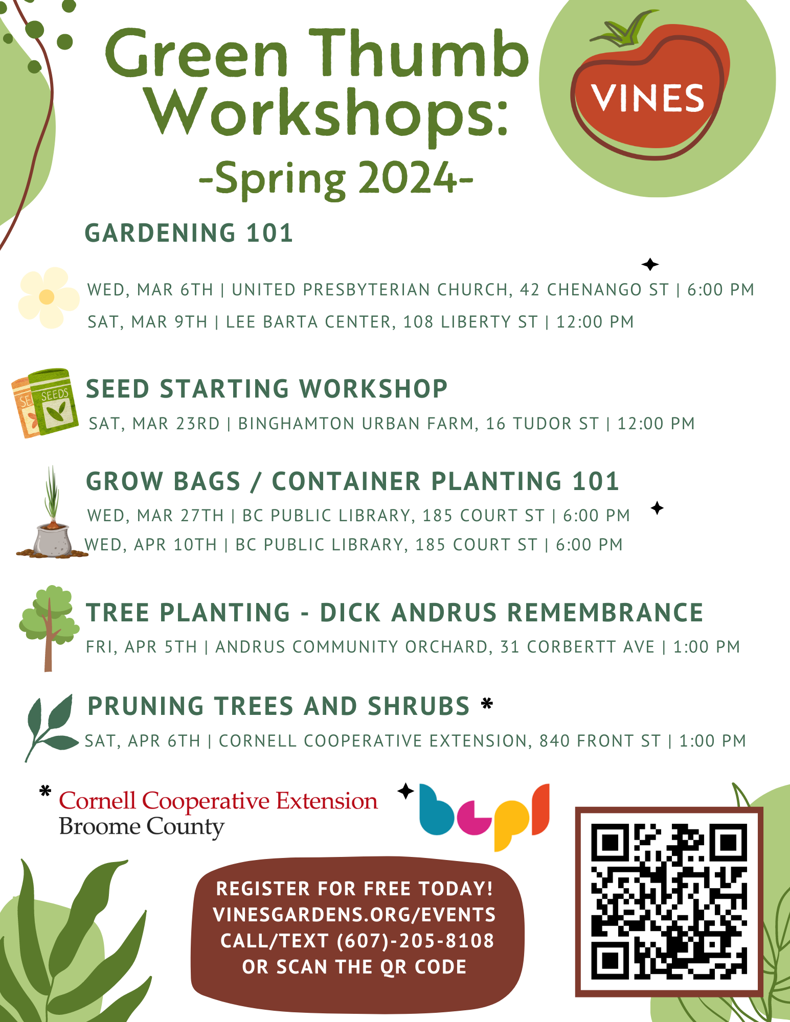 Spring Green Thumb Workshops – VINES
